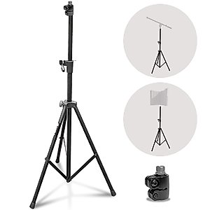 AxcessAbles Microphone Isolation Shield Stand Only. Single-Cast Stand 4ft4"- 6ft. For thread mount and back mount Vocal Isolation Shields. Mic Thread Adapters Included (SF-TRIPOD)