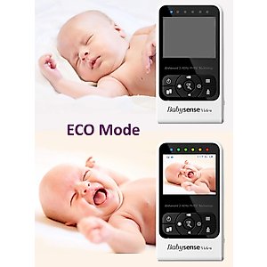 Babysense New Video Baby Monitor with Camera and Audio, Supplied with Two Cameras, Long Range, Room Temperature, Infrared Night Vision, Two Way Talk Back, Lullabies and White Noise, Model V24R_2