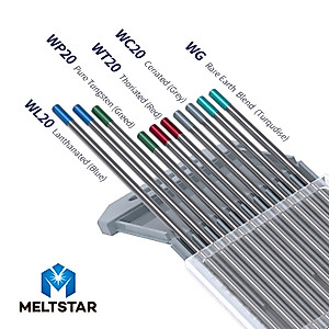 Meltstar TIG Welding Tungsten Electrodes Combination Settings Thoriated Pure Cerium Lanthanated Rare Earth blend Tungsten Electrodes MIX3/32 * 7