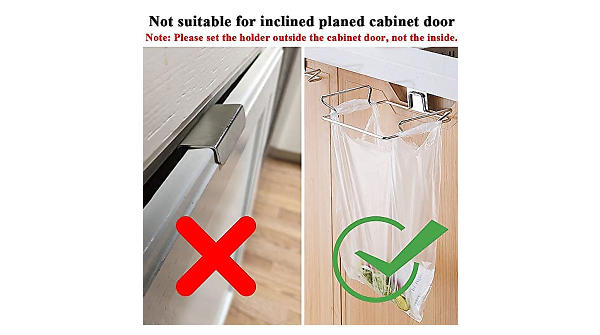 Oniapro Stainless Steel Trash Bag Holder for Cabinets & Camping