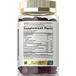 Carlyle Iron Gummies | Plus B-Complex Vitamins | 60 Vegan Gummies | Grape Flavor | Non-GMO, Gluten Free Supplement