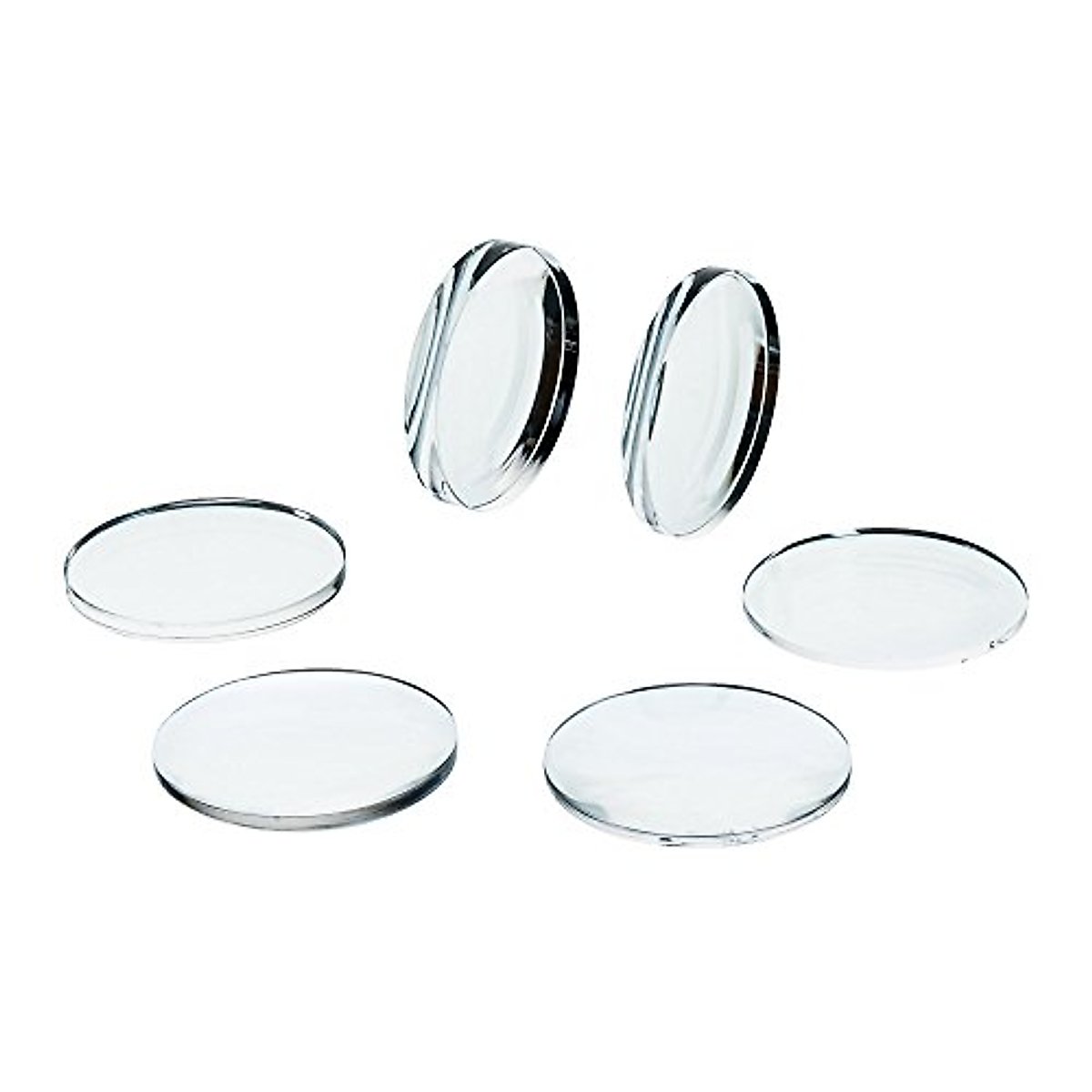 6 Piece Acrylic Lens Set - 2" (50mm) Diameter - Double Convex, Double concave, Plano Convex, Converging Concave-Convex, Diverging Concave-Convex, Plano-Concave