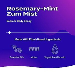 Zum Indigo Wild Mist Room & Body Spray - Aromatherapy Essential Oil Spray - Natural Body Mist & Room Spray - Rosemary-Mint Scent - 4 fl oz