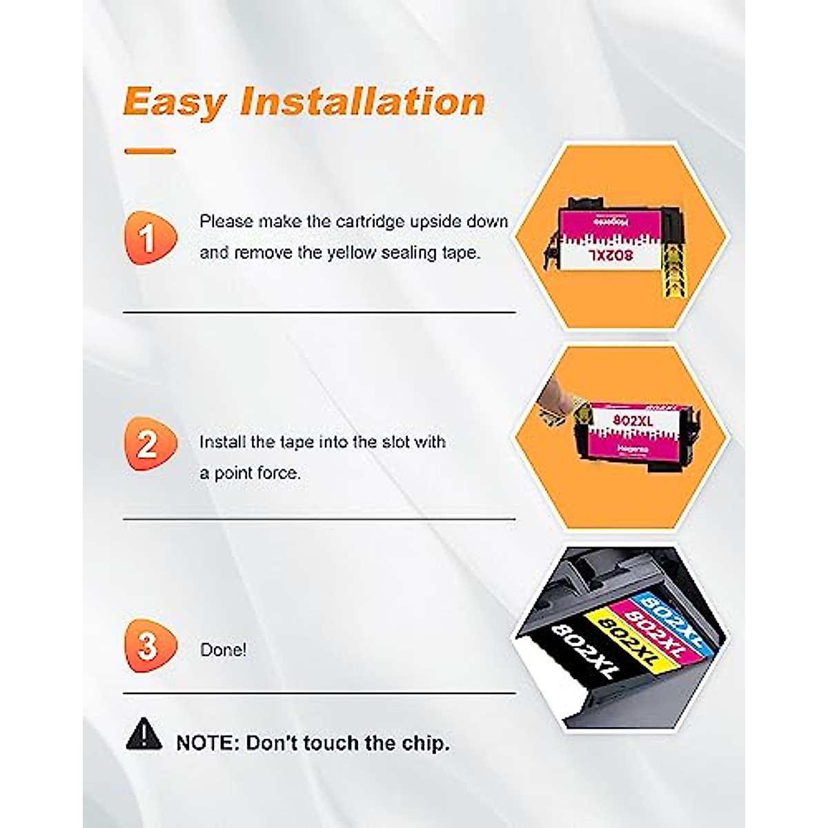 802 XL Ink Cartridges Remanufactured for Epson 802 Ink Cartridge Combo Pack T802 Remanufactured for Epson 802XL Ink Cartridge Works with Epson Workforce Pro WF-4740 WF-4734 WF-4730 EC-4040 EC-4030