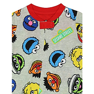 Sesame Street Elmo Cookie Monster Infant Toddler Footless Sleeper Pajamas (2T, Gray)