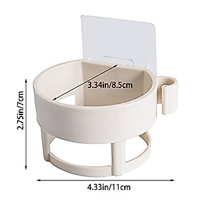 BLMIEDE Hair Dryer Holder Bathroom Hair Dryer Holder Hair Care Tools Holder Wall Mount Home Organization Must Haves (Beige, One Size)