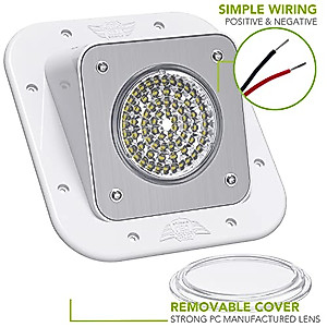 Leisure LED RV Exterior Surface Mount Flood Porch Utility Light - White 12v 1100 Lumen Lighting Fixture Replacement Lighting for Weekend Warrior RVs, Trailers, Campers, 5th Wheels (White)