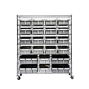 Seville Classics WEB560 7-Tier NSF 21 Bin Rack Shelving, Gray