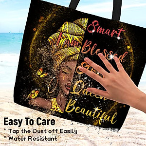 African American Tote Bag for Black Women Black Girl Shoulder Handbags Large Satchel Bags For Beach Work School Travel