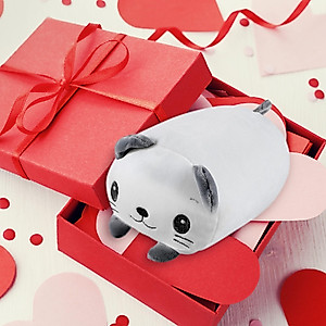 Skylety Plush Toys Set, 4 Pieces Cute Panda/Pig/Squirrel/Cat Stuffed Animal Toy Decoration Cuddly Plush Pillows Hugging Pillow Kawaii Plush Toy Comfortable Cushion Toy Gifts for Valentine, Birthday