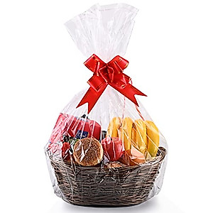RURALITY Large Baskets for Gifts, Empty Gift Basket to Fill Chocolate,Nuts for Holiday,Birthday, Easter,Mother's Day, Thanksgiving Christmas,Deep Coffee
