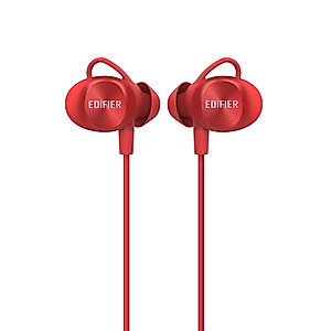 Edifier W285BT Wireless Sports Headphones - Bluetooth 4.2 Headset IPX4 Sweat Splash Proof in-Ear Earphones with AAC Support - Red