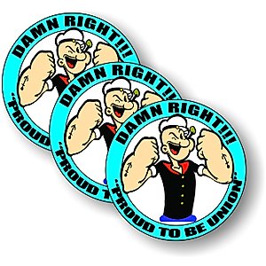 3 pcs Proud PRO Union - NO Rats | Hard Hat, Tool Box Stickers - USA Union | 100% PVC