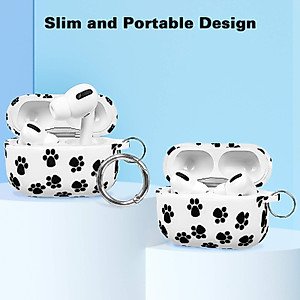 FRDERN AirPods Pro case with Keychain Soft Silicone Fadeless Pattern Printed Case Cover Skin Women Girls Men, Support Wireless Charging for AirPods Pro (Dag Paw)