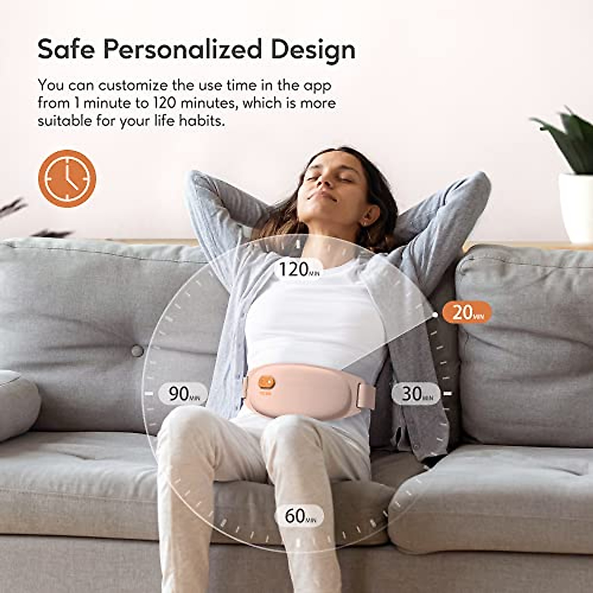 Heating Pad, Portable Electric Heating Pads for Cramps and Back Pain Relief, Large Heating Pad with 3 Heat Levels and 5 Vibration Massage Modes for Fast Soothe Comfort, Cordless Heating Pad for Women