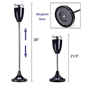 Floor Standing Ash Tray with Lid Adjustable Height from 21.5" to 35" Stainless Steel Contemporary Self-Cleaning Telescopic Smoking Ashtray Cigarette Ashtrays Tall Patio Windproof Ash Holder
