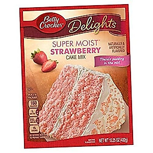 THREE (3) Cake Bundle Super Moist French Vanilla Cake, Super Moist Red Velvet Cake, Super Moist Strawberry Cake, Lot Set of 3 Items "There's Pudding in the mix!" Cake Mix .2 pack