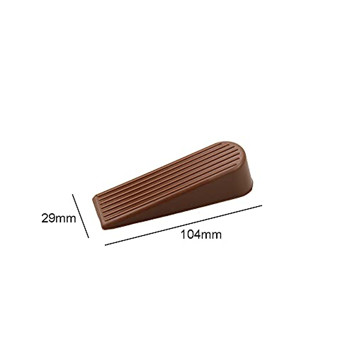 2 Pieces Door Stop Rubber Door Stopper Door Stop Wedge Non Scratching Door Holder, Brown