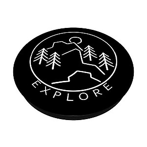 Explore Minimal Mountains Outdoor Nature Hiking Hiker Gift PopSockets PopGrip: Swappable Grip for Phones & Tablets