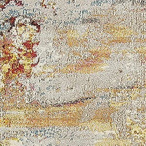 Nourison Celestial Modern Abstract Sealife 5'3" x 7'3" Area -Rug, Easy -Cleaning, Non Shedding, Bed Room, Living Room, Dining Room, Kitchen (5x7)