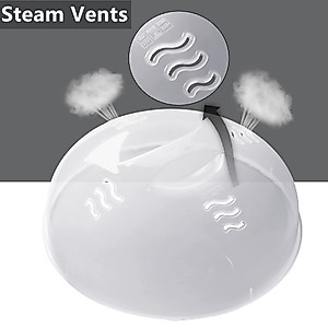 Microwave Splatter Cover for Food Large Microwave Plate Food Cover With Easy Grip Handle Anti-Splatter Lid With Enlarge Perforated Steam Vents,11.5 Inch,BPA Free & Dishwasher Safe