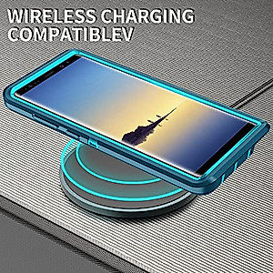 Mieziba for Galaxy Note 8 Case,Shockproof Dropproof Dustproof,3-Layer Full Body Protection Heavy Duty High Impact Hard Cover Case for Samasung Galaxy Note 8,Turquoise