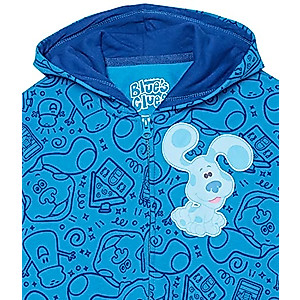 Nickelodeon Boys' Blue's Clues & You Toddler All Over Print Zip Up Fleece Hoodie, Royal, 3T