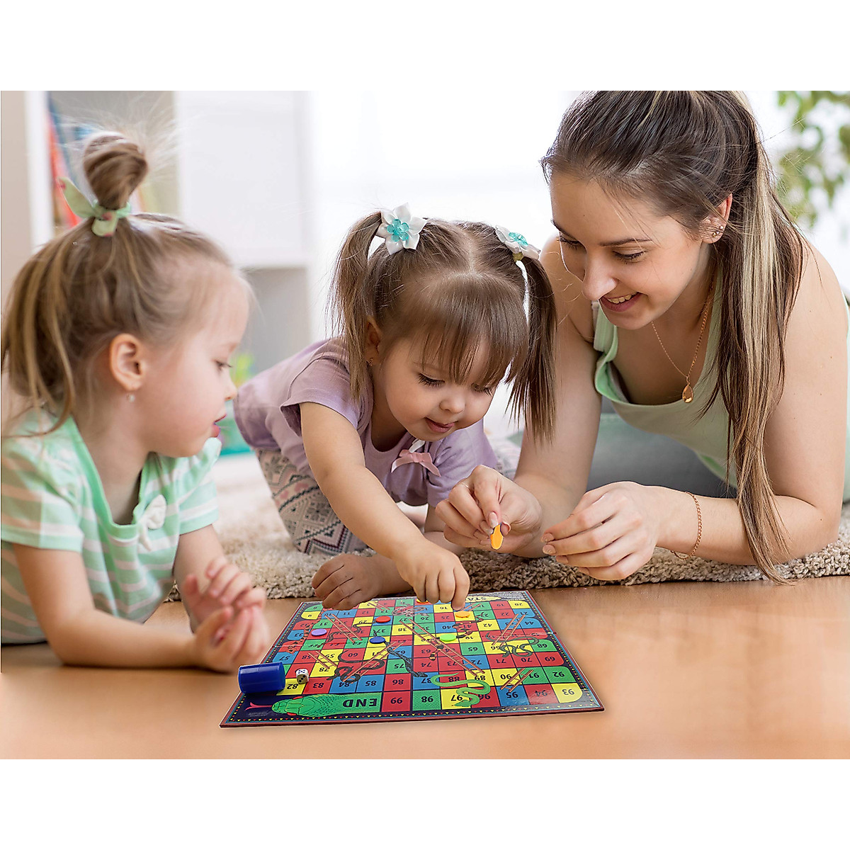Snakes and Ladders Board Game for All Ages - Fun Family Games Snakes and Ladders for 2-6 Players