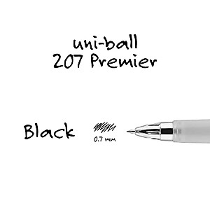 uni-ball 40108 207 Premier Retractable Gel Rollerball Pen, Medium Point, Black Ink, 1 Count