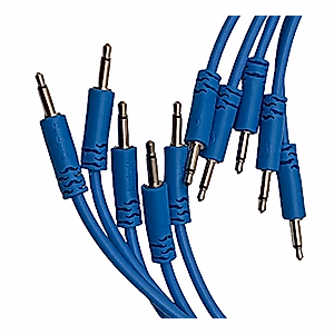 Luigis Modular Supply Spaghetti Eurorack Patch Cables - Package of 5 Blue Cables, 24 (60 cm)