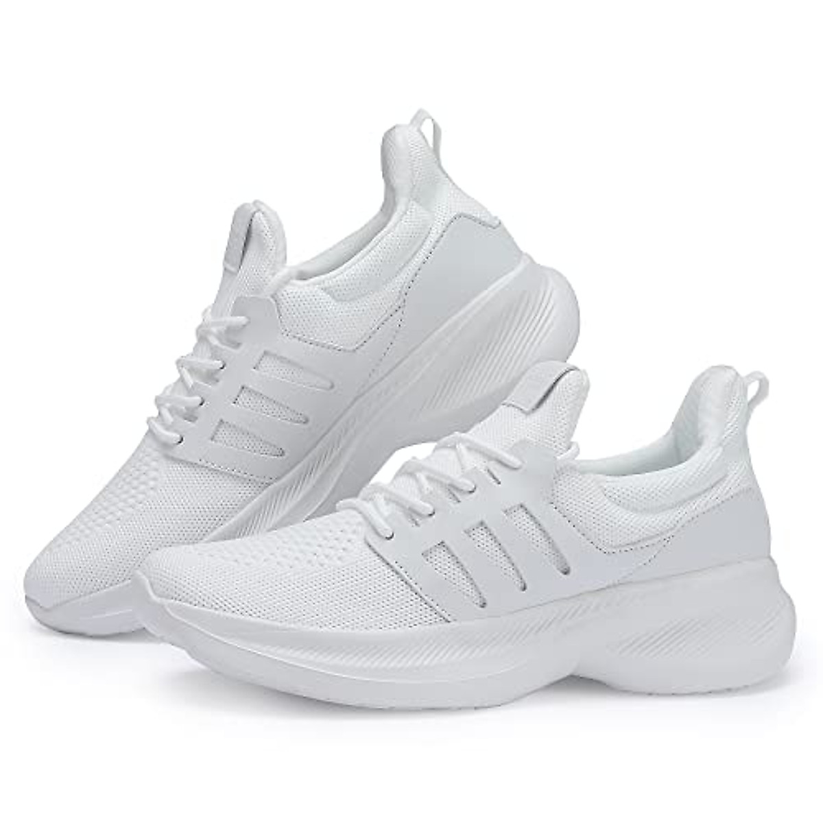 Casbeam Mens Running Shoes Light Comfort Walking Casual Sport Mesh Sneakers Work Gym Non Slip Tennis Cross Trainer White Size 8.5