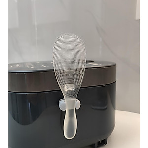 MXY Rice Spoon Holder Self-adhesive Rice Scoop Holder Rice Cooker Spoon Holders Adsorb on Rice Cooker or Smooth Surface Strong Sticky Spoon Storage Stand for Rice Spoon Scooper Spatula