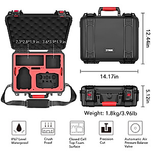 SYMIK P300-MM Waterproof Hard Carrying Case for DJI Mini 2, Mini SE, Mavic Mini 1 Drone/Fly More Combo and Accessories; Professional Grade Case Made of PP Plastic Alloy for Complete Protection