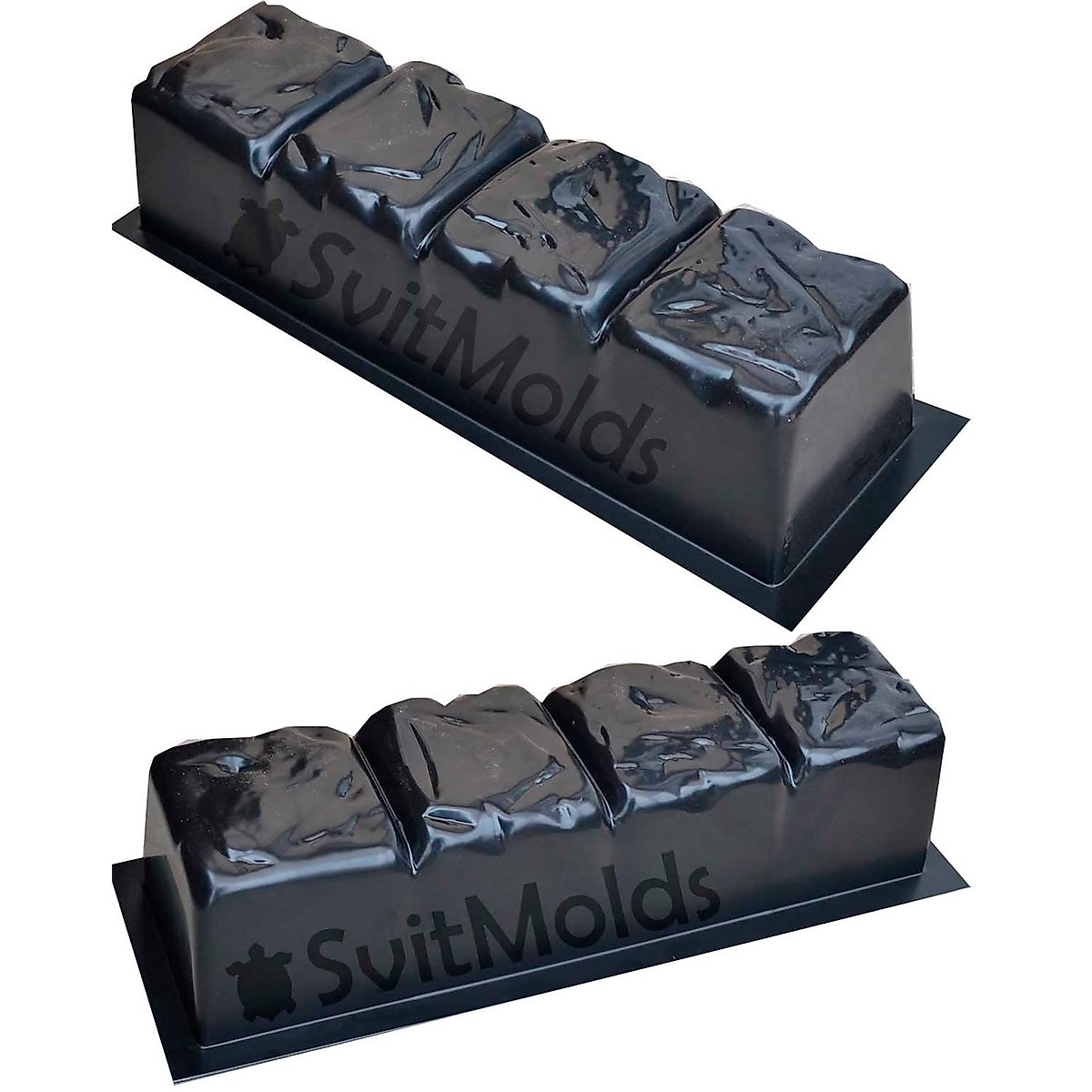 Concrete molds DIY Edge Stone Log Edging Border Garden Cement Curbs Garden Patio Sold 2pcs (BR02-Sm)