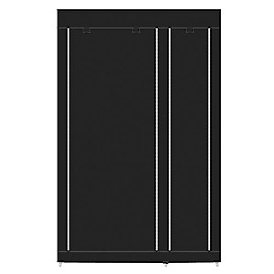 DESIGNSCAPE3D Portable Wardrobe with Hanging Rod and Shelves, 67in Clothes Closet with Non-Woven Fabric Cover, Easy to Assemble, Black