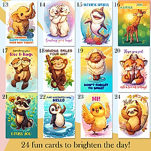 Hat Acrobat 24 Funny Greeting Cards Assortment Box with Envelopes - Funny Thinking of You Cards 24 Unique Designs - Funny Thank You Cards for Coworkers, Friends, Kids, Teachers (Animals)