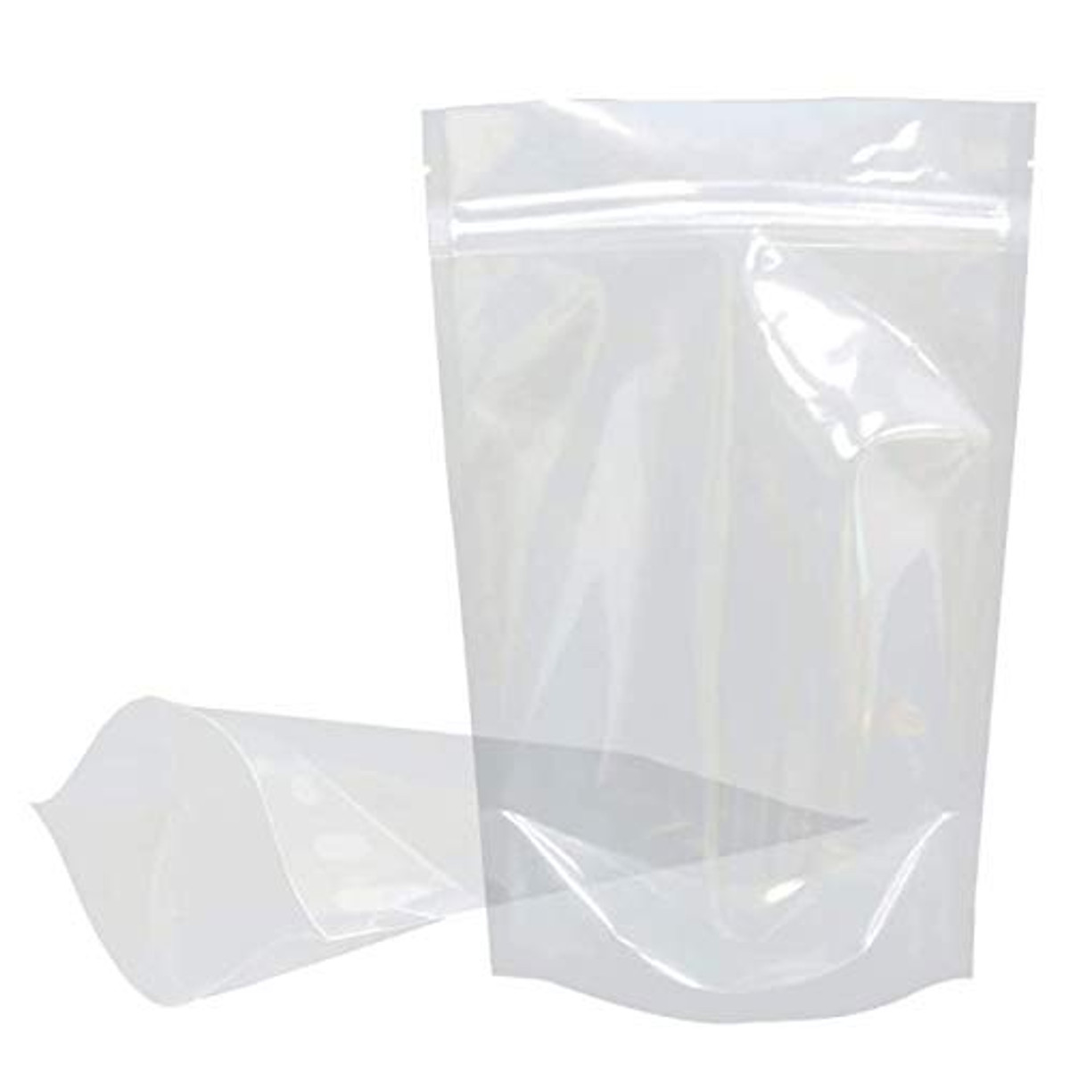 100 Pack Clear Zipper Stand Up Pouch Bag, Dry Fruit Food Packaging Bag, Moisture-Proof Transparent Sealing Bag Resealable Ziplock Snack Food Tea Pouches (4" x 6")