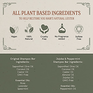 J·R·LIGGETT'S All-Natural Mini Shampoo Bars with Antioxidants - Sulfate-Free, Supports Strong and Healthy Hair, Travel Pouch Pack of 4