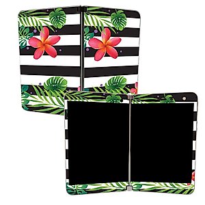 MightySkins Skin for Microsoft Surface Duo - Tropical Stripes | Protective, Durable, and Unique Vinyl Decal wrap Cover | Easy to Apply, Remove, and Change Styles | Made in The USA