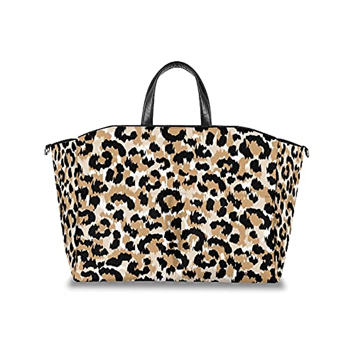 Leopard Print Diaper Bag Tote with Stroller Straps, Animal Texture Large Capacity Baby Stroller Organizer Bag, Multi-Function Nappy Bag Travel Handbag