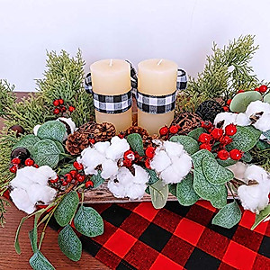 50 Yards Black and White Buffalo Check Plaid Wired Ribbon 1.5" Wide Gingham Ribbon for Rustic Christmas Tree Wreath Gift Wrapping Bows Crafts Floral Arrangement Festive Farmhouse Party Decoration