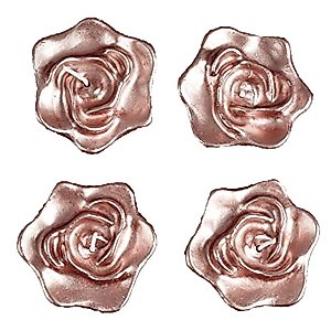 BalsaCircle 24 pcs Rose Gold 2.5-Inch Roses Flowers Floating Candles for Wedding Party Birthday Centerpieces Decorations Supplies