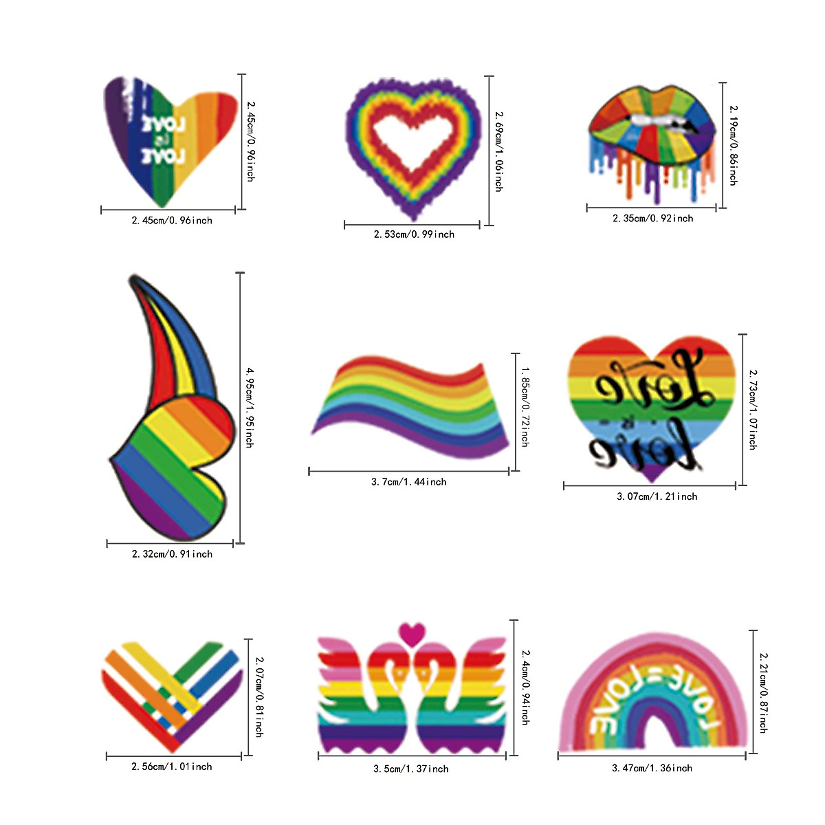 200+ Pcs Pride Tattoos,Gay Pride Tattoos, 20 Sheets Pride Temporary Tattoos, Waterproof Rainbow Flag Tattoo Stickers for Pride Equality Parades and Celebrations