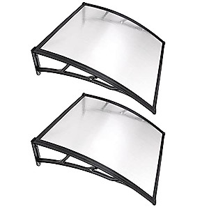 Yescom 2 Whole 40"x40" Outdoor Clear Door Window Awning Patio Cover Rain Protection Compact Polycarbonate Hollow Sheet