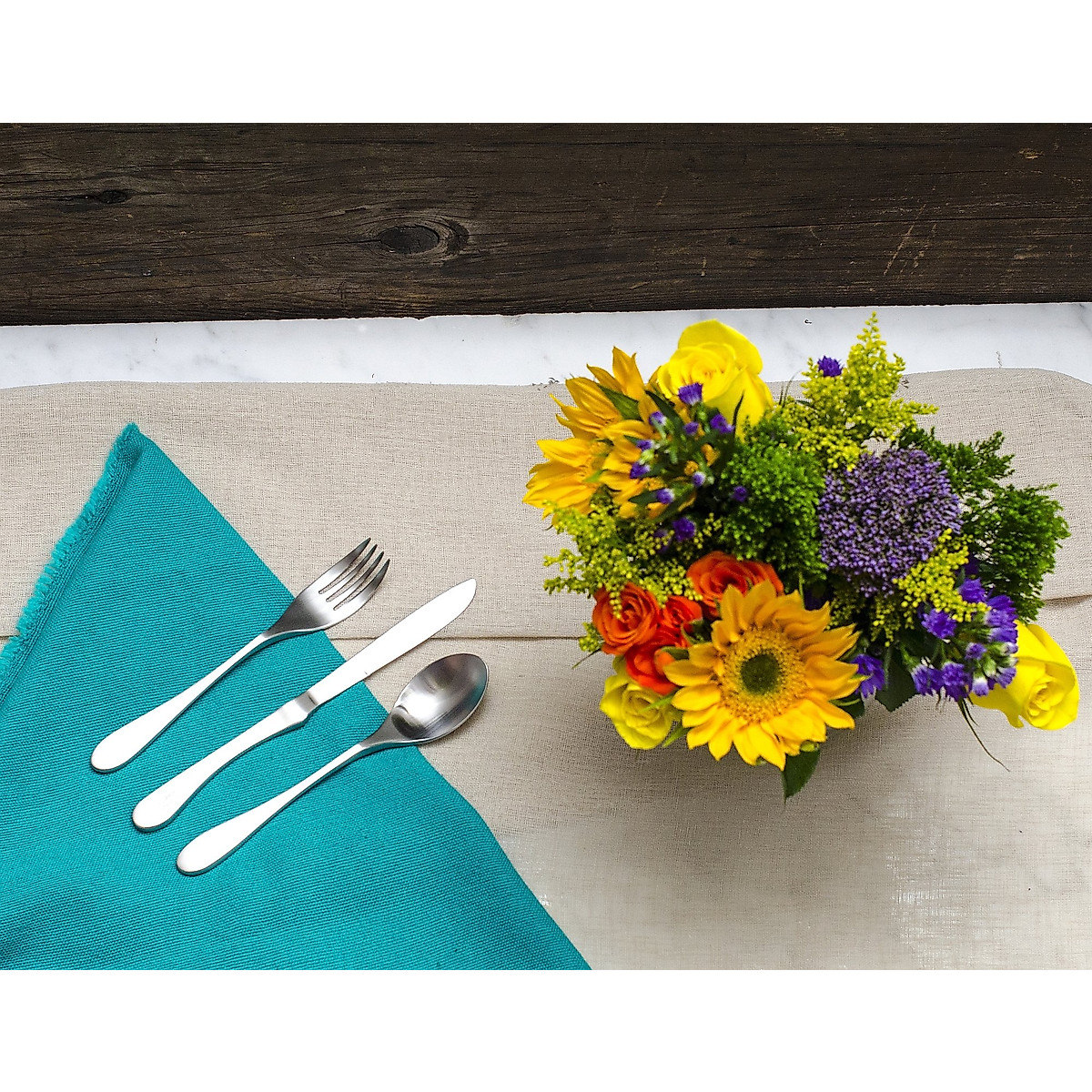 Knork Stainless Steel Flatware Starter, 12 Piece Set, Matte