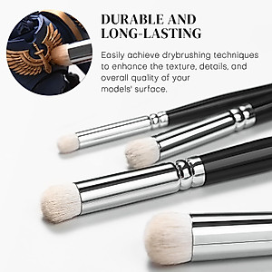 Miniature Model Paint Brushes Drybrush Set 18pcs for Effect, Fine Tip Model Painting - Professional Dry Brush Detail Paint Brushes for Tabletop & Miniature Acrylic, Watercolor, Oil Painting