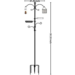 ERYTLLY Bird Feeding Station Bird Feeders Poles Kit Multi Feeder Hanging Kit Premium Bird Bath for Attracting Wild Birds Birdfeeder & Planter Hanger