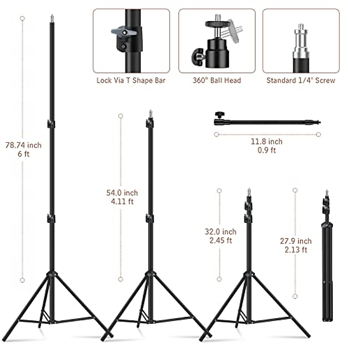 2 Pack LED Video Light Wand Kit, Unicucp 2300-7800K Photography Lighting Stick with 79" Tripod Stand for Photographic Studio/Video Fill Light/Collection Portrait/Game Live Streaming/Video Conferencing