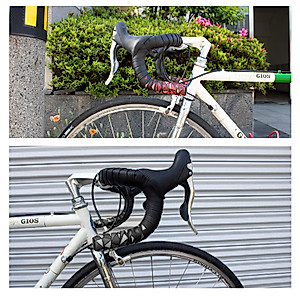 GORIX Bar Tape Handlebar Grip Wrap+2 Bar Plug Rose Pattern Road Mountain Bicycle Cycling (GX-BARA(Global Edition)) (Black×Red)