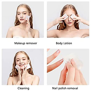1000PCS Ultra Thin Makeup Remover Cotton Pads Perfect for Face Lips Eyes Nails Polish Makeup Remover Cleansing and Daily Skin Care, Square, Lint